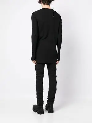 Boris Bidjan Saberi Crew Neck Longline Top - Black