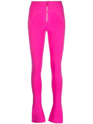 Off-White Zip-front Side-slit Leggings