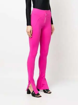 Off-White Zip-front Side-slit Leggings