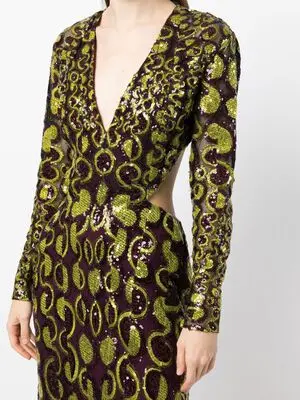 Elie Saab Embroidered Open-back Gown
