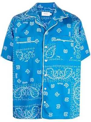 Rhude Bandana-print Short-sleeved Shirt - Blue