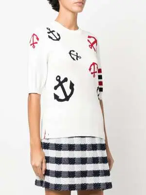 Thom Browne Anchor Intarsia Knit Top