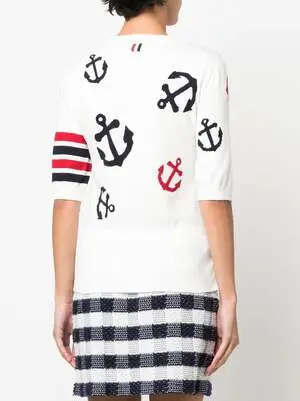 Thom Browne Anchor Intarsia Knit Top