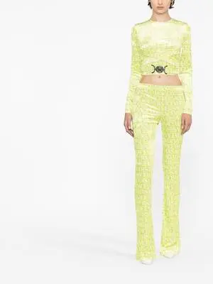 Versace Logo-print Cut-out Crop Top