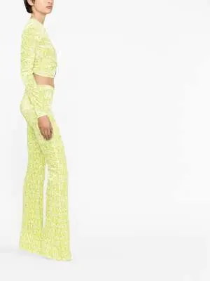 Versace Logo-print Cut-out Crop Top