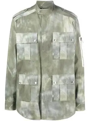Balmain Faded-effect Military Jacket - Green