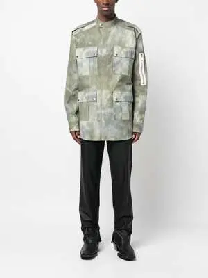 Balmain Faded-effect Military Jacket - Green