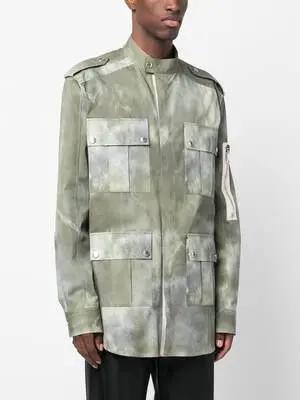 Balmain Faded-effect Military Jacket - Green