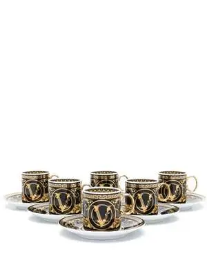Versace Virtus Gala Espresso Cup And Saucer - Black