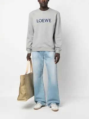 Loewe Logo-embroidered Crew Neck Sweatshirt