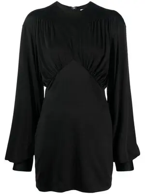 Attico Judy Split-sleeve Minidress - Black