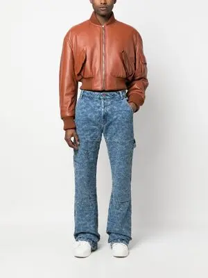 Off-White Floral-embroidery Carpenter Jeans