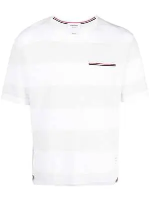 Thom Browne Rwb Pocket Striped T-shirt - Grey