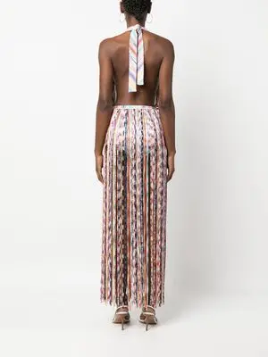Missoni Halterneck Fringed Maxi Dress - White | Editorialist