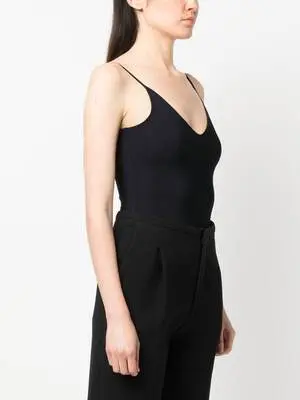 JIL SANDER V-neck Stretch Bodysuit - Black