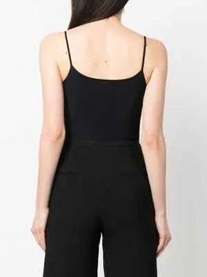 JIL SANDER V-neck Stretch Bodysuit - Black