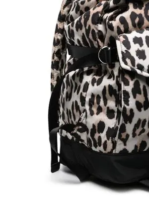 GANNI Leopard-print Backpack - Brown