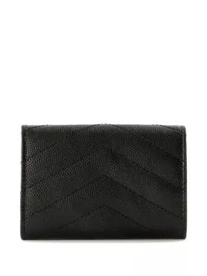 Saint Laurent Monogram Leather Wallet - Black