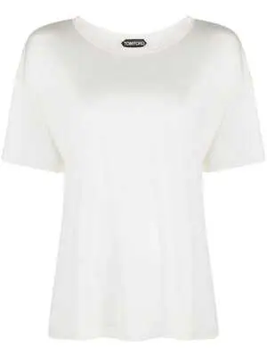 TOM FORD Short-sleeve Silk T-shirt - White