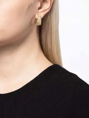 Yvonne Léon 9kt Yellow Diamond Hoop Earrings