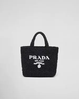 Prada Small Crochet Tote - Black