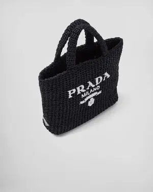 Prada Small Crochet Tote - Black