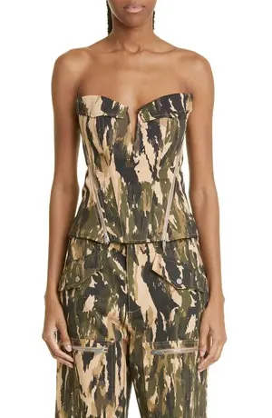 DION LEE Camo V-wire Corset Top