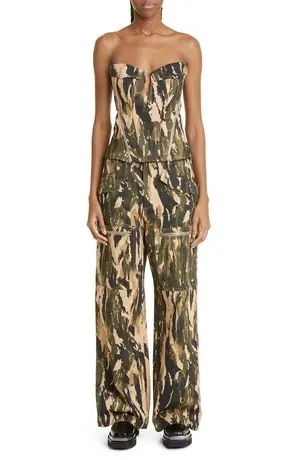 DION LEE Camo V-wire Corset Top