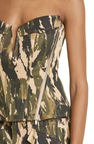 DION LEE Camo V-wire Corset Top