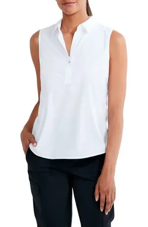 NIC+ZOE Nz Active Tech Stretch Collar Tank Paper White