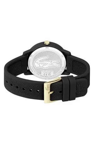 Lacoste 12.12 42mm Silicone Strap Watch - Black