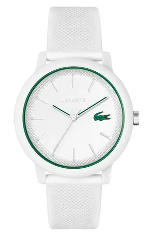 Lacoste 12.12 Silicone Strap Watch - White
