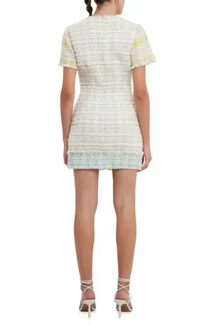 Endless Rose Colorblock Tweed Mini Dress