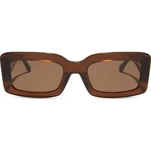 DIFF DIFF Indy 51mm Polarized Rectangle Sunglasses Brown