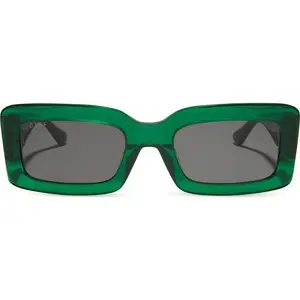 DIFF DIFF Indy 51mm Polarized Rectangle Sunglasses Green