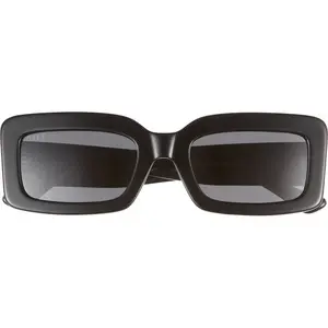 DIFF DIFF Indy 51mm Polarized Rectangle Sunglasses Grey/black