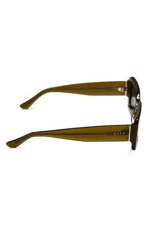 DIFF Indy 51mm Polarized Rectangle Sunglasses - Olive/grey