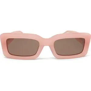 DIFF Indy 51mm Polarized Rectangle Sunglasses - Peach / Brown Gradient