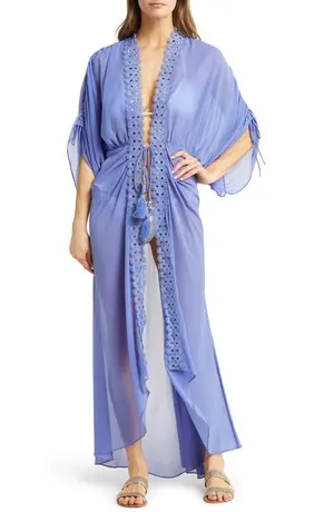Ramy Brook Raelynn Lace Trim Cover-up Belle Flower