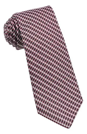 W.R.K Plaid Silk Neck Tie - Red