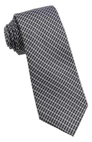 W.R.K Plaid Silk Neck Tie - Black
