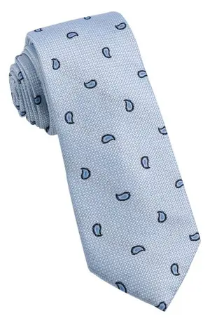 W.R.K W.R.K Paisley Silk Neck Tie Light Blue