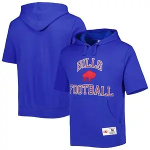 Mitchell & Ness Buffalo Bills Washed Short Sleeve Pullover Hoodie