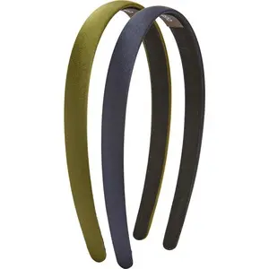 Tasha 2-pack Skinny Headbands - Olive Green/navy
