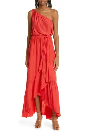 Ramy Brook Nicola One-shoulder Ruffle Maxi Dress