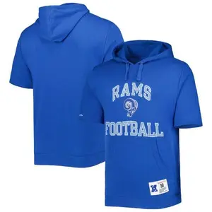 Mitchell & Ness Los Angeles Rams Washed Short Sleeve Pullover Hoodie