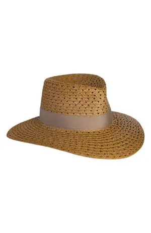 Eric Javits Eric Javits Cannes II Wide Brim Fedora Honey