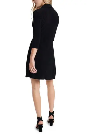 Chaus Front Zip Mini Dress - Black