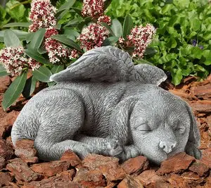 PURE GARDEN Sleeping Angel Puppy Keepsake Sculp Ure