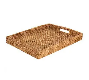 MARTHA STEWART 16' Rattan Woven Serving Tray In Brown - One-color